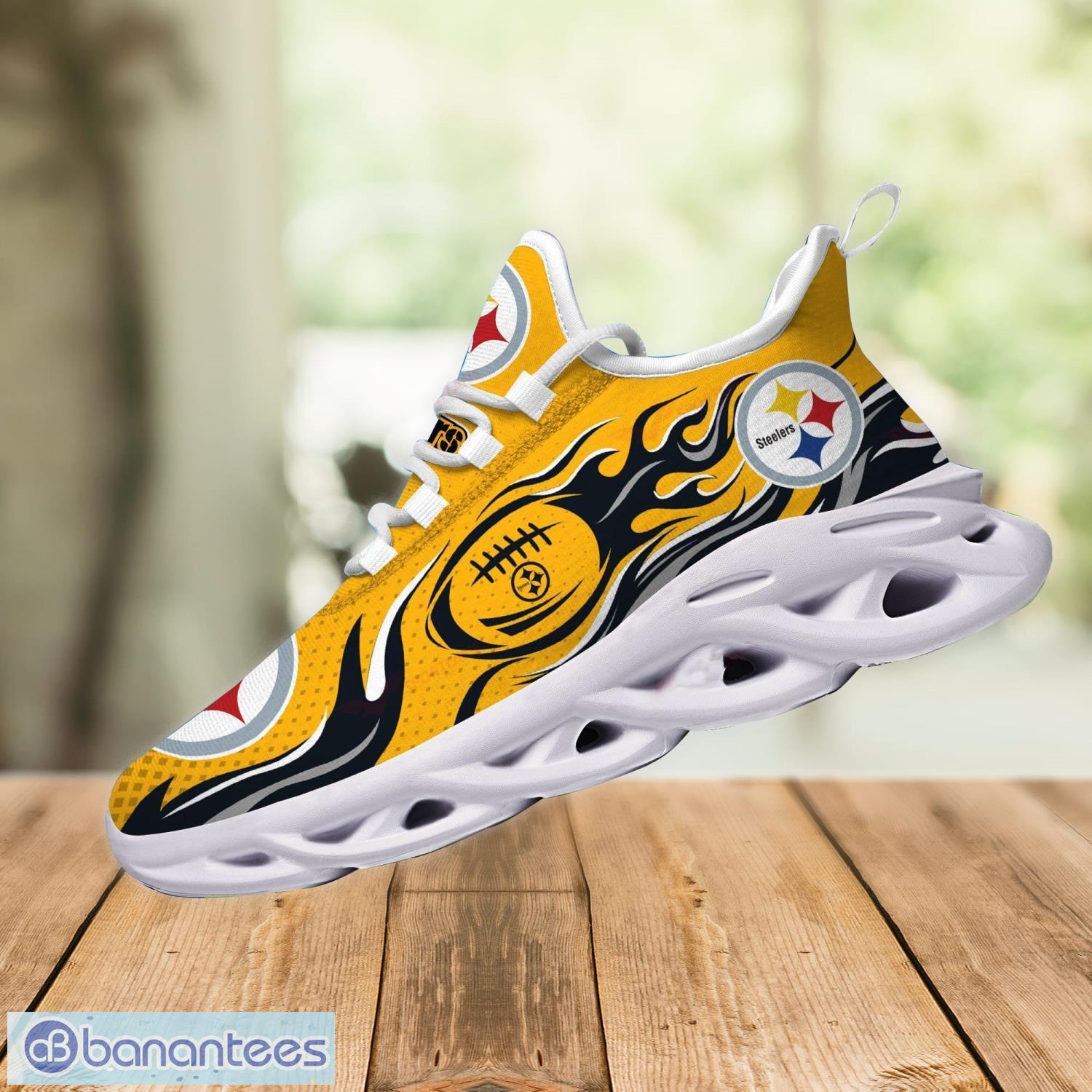 Pittsburgh Steelers NFL Fire Ball Max Soul Sneakers Shoes - Banantees