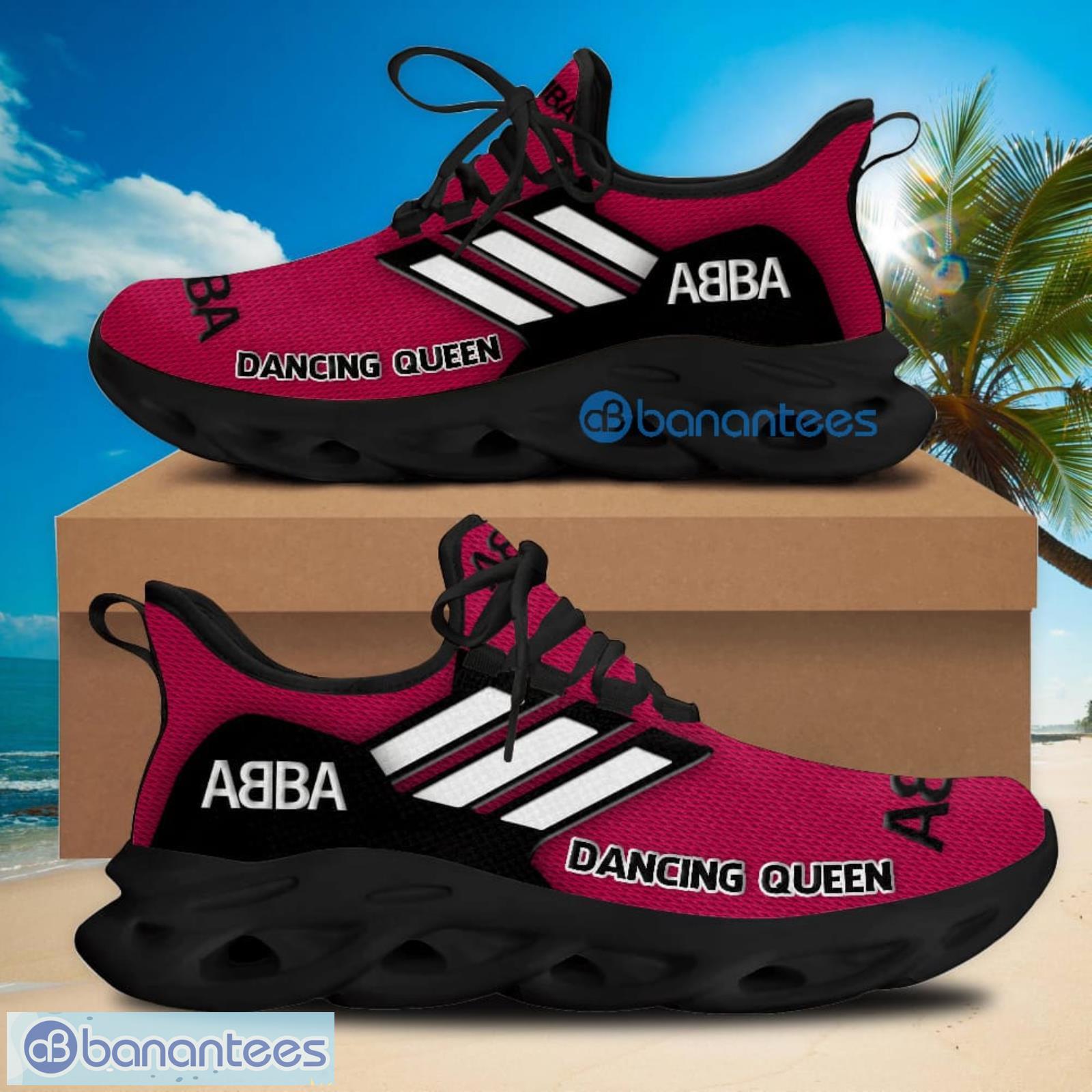 Sport Running Shoes ABBA Band White Striped Style Dancing Queen Logo ...