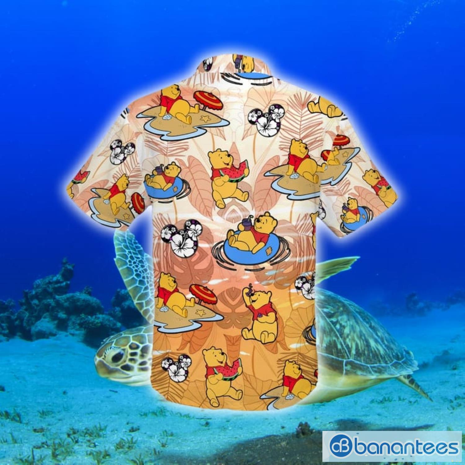 Winnie The Pooh Summertime Cartoon AOP 3D Hawaiian Shirt & Beach Shorts ...