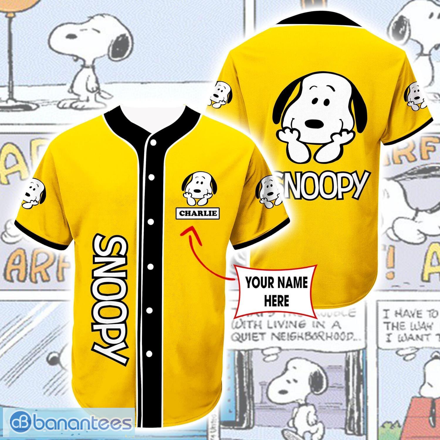 Cartoon Peanuts Snoopy Custom Name Custom Name Baseball Jersey Shirt ...