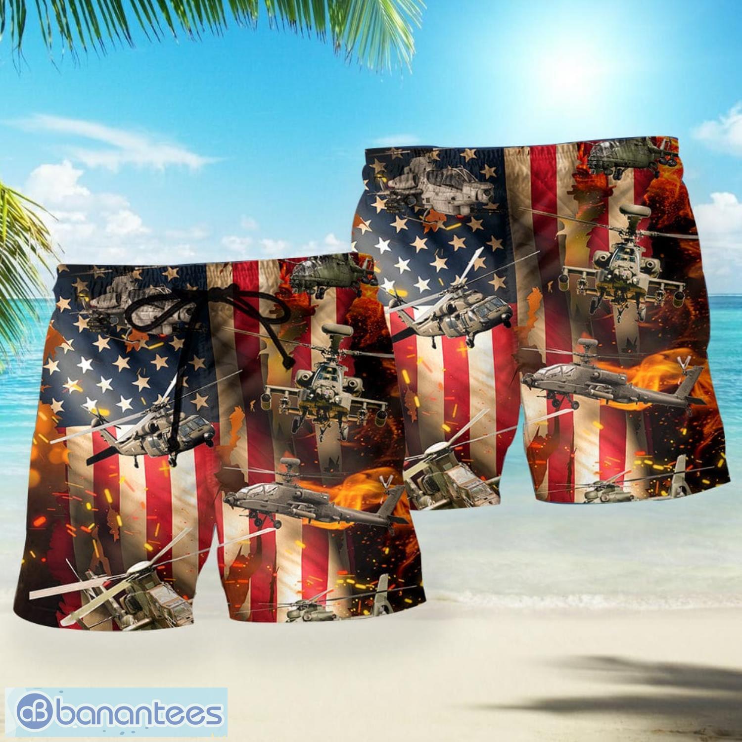 Combat Aircrafts US Army Style Summer Gift Beach Short - Banantees