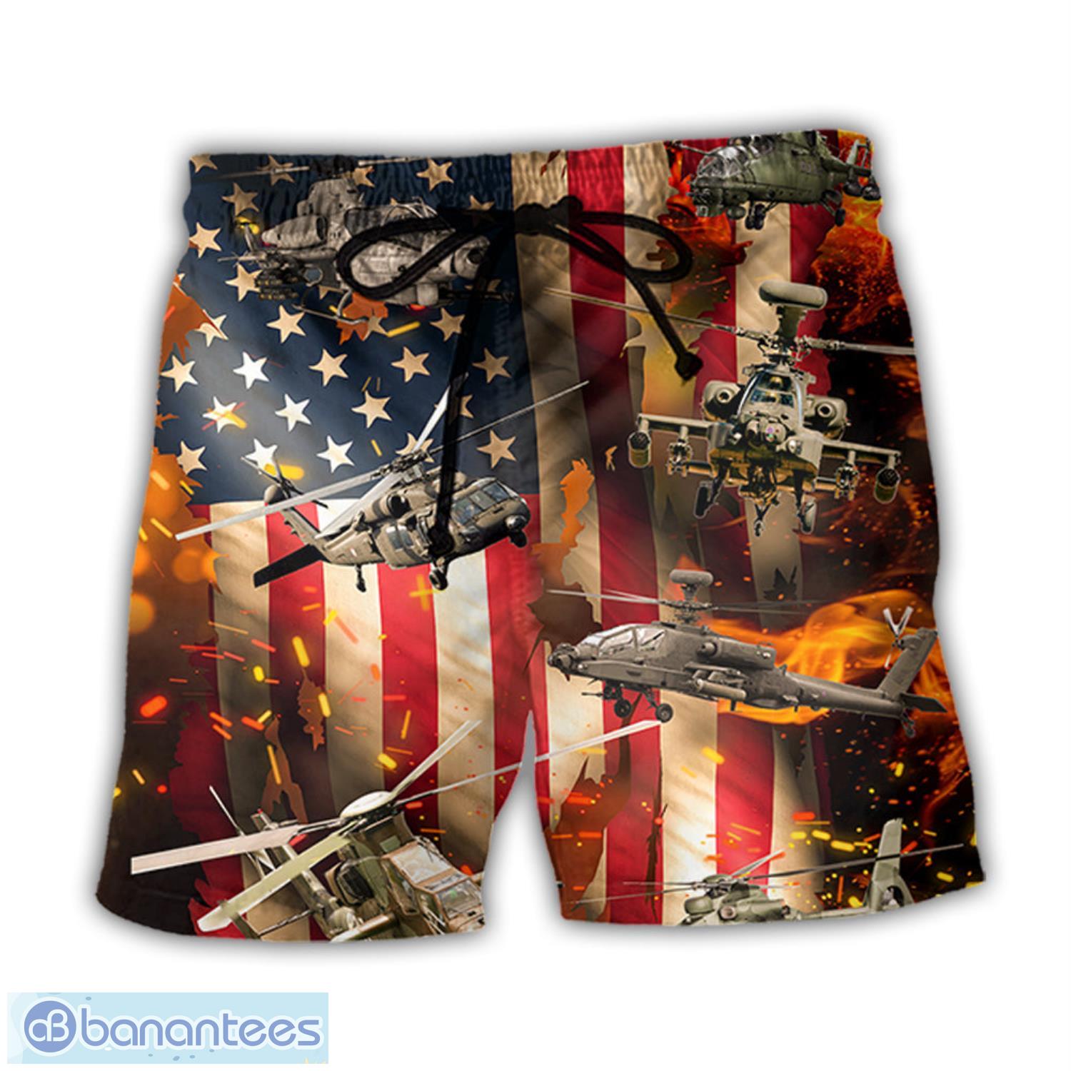 Combat Aircrafts US Army Style Summer Gift Beach Short - Banantees