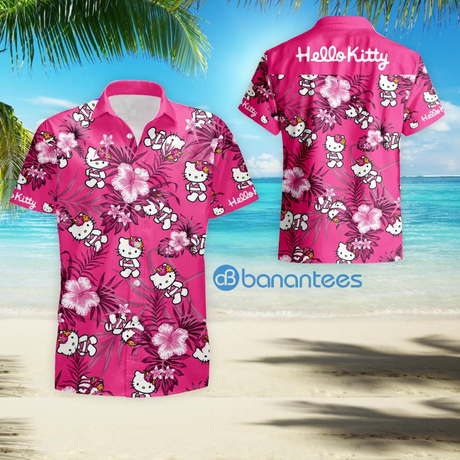 Hello Kitty Pink Hawaii Summer Hawaiian Shirt For Men And Women - Banantees
