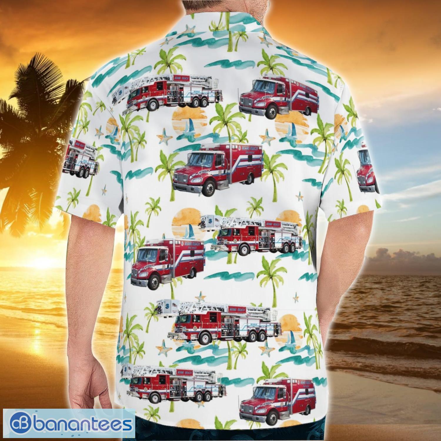 Miami Beach Florida Miami Beach Fire Department Aloha Hawaiian Shirt ...
