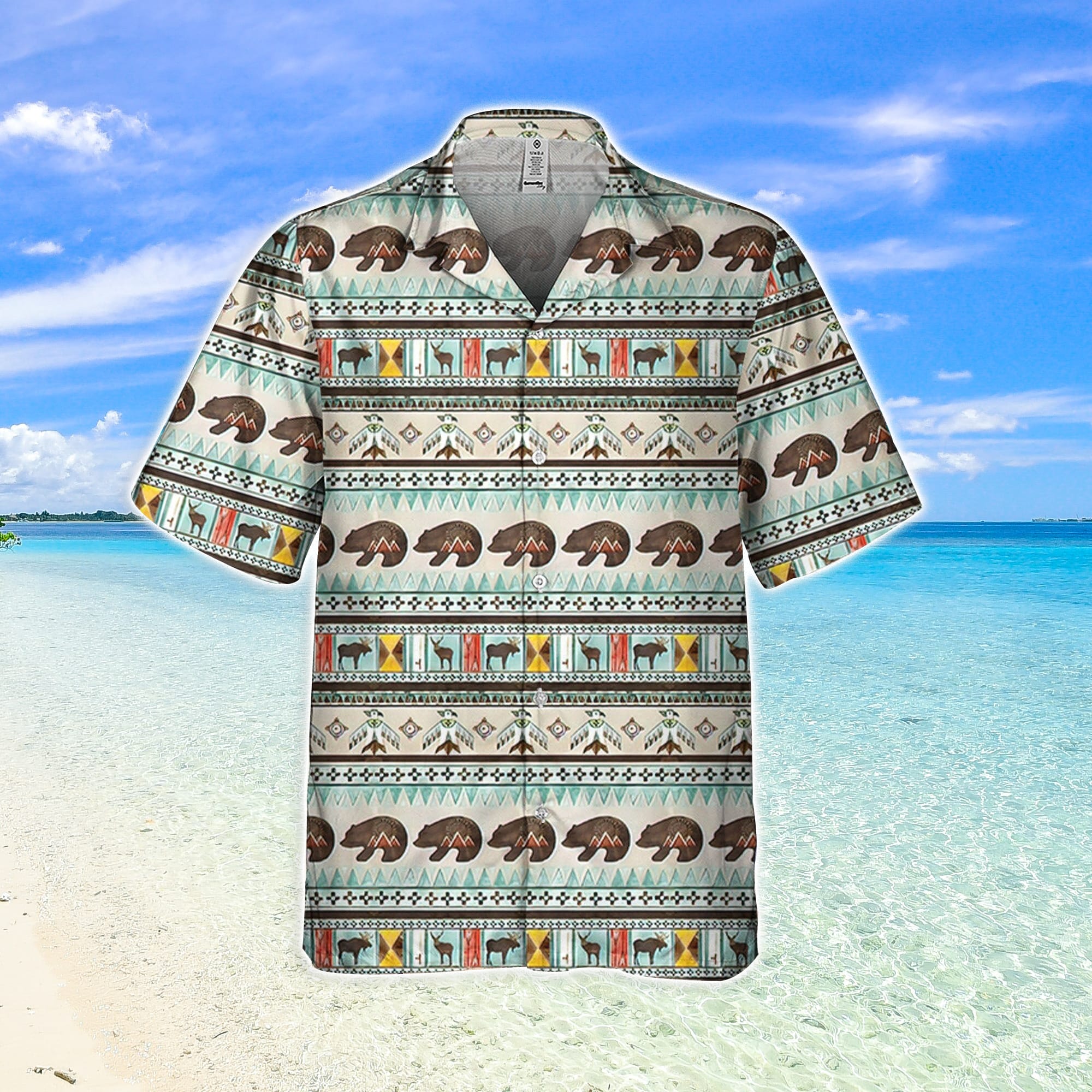 Native American Animal Seamless Pattern Aloha Hawaiian Shirt And Shorts ...