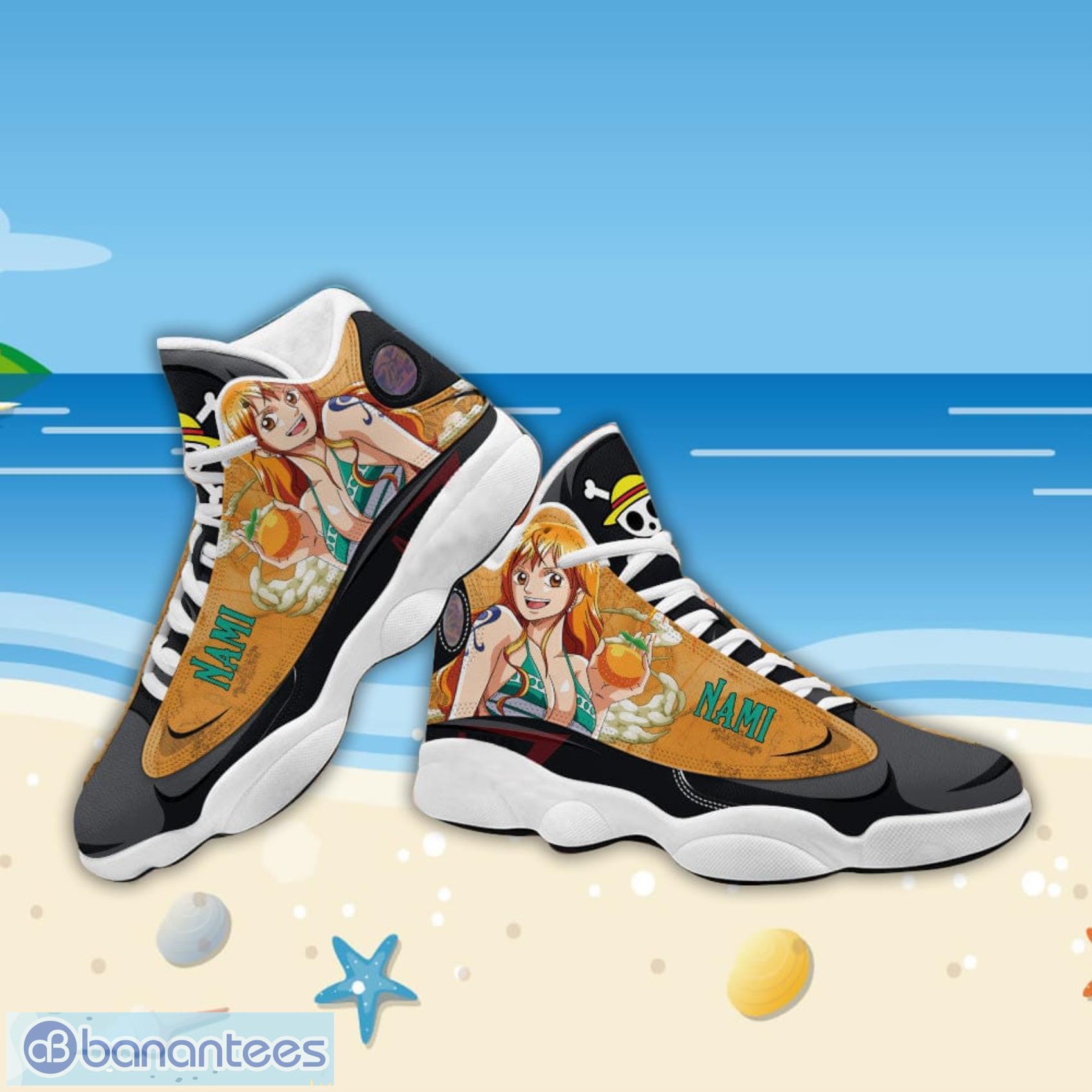One Piece Nami AJ13 Sneakers Anime Air Jordan 13 Shoes - Banantees