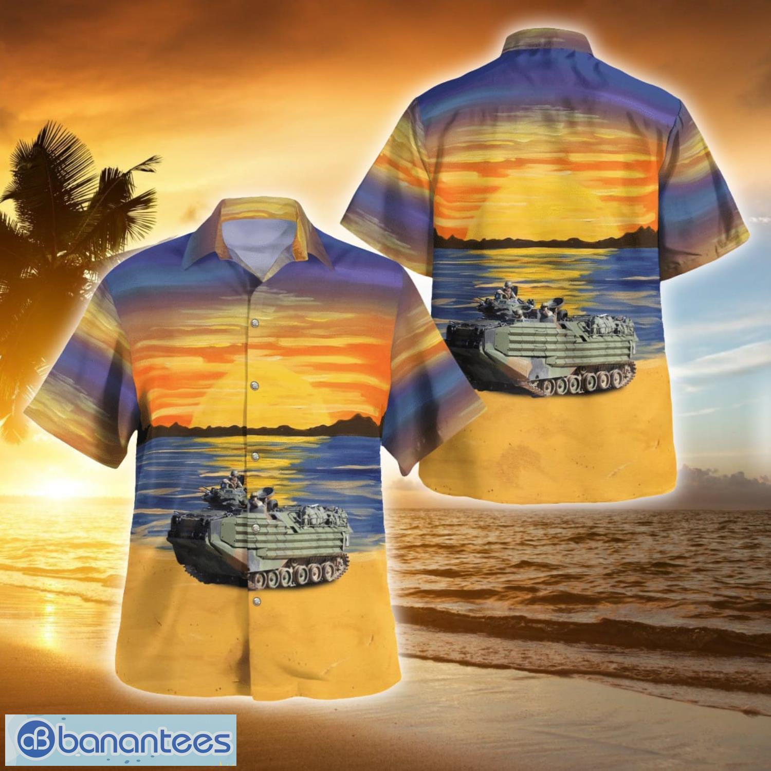 U.S. Marine Corps Assault Amphibious Vehicle AAV Beach Sunset Aloha ...