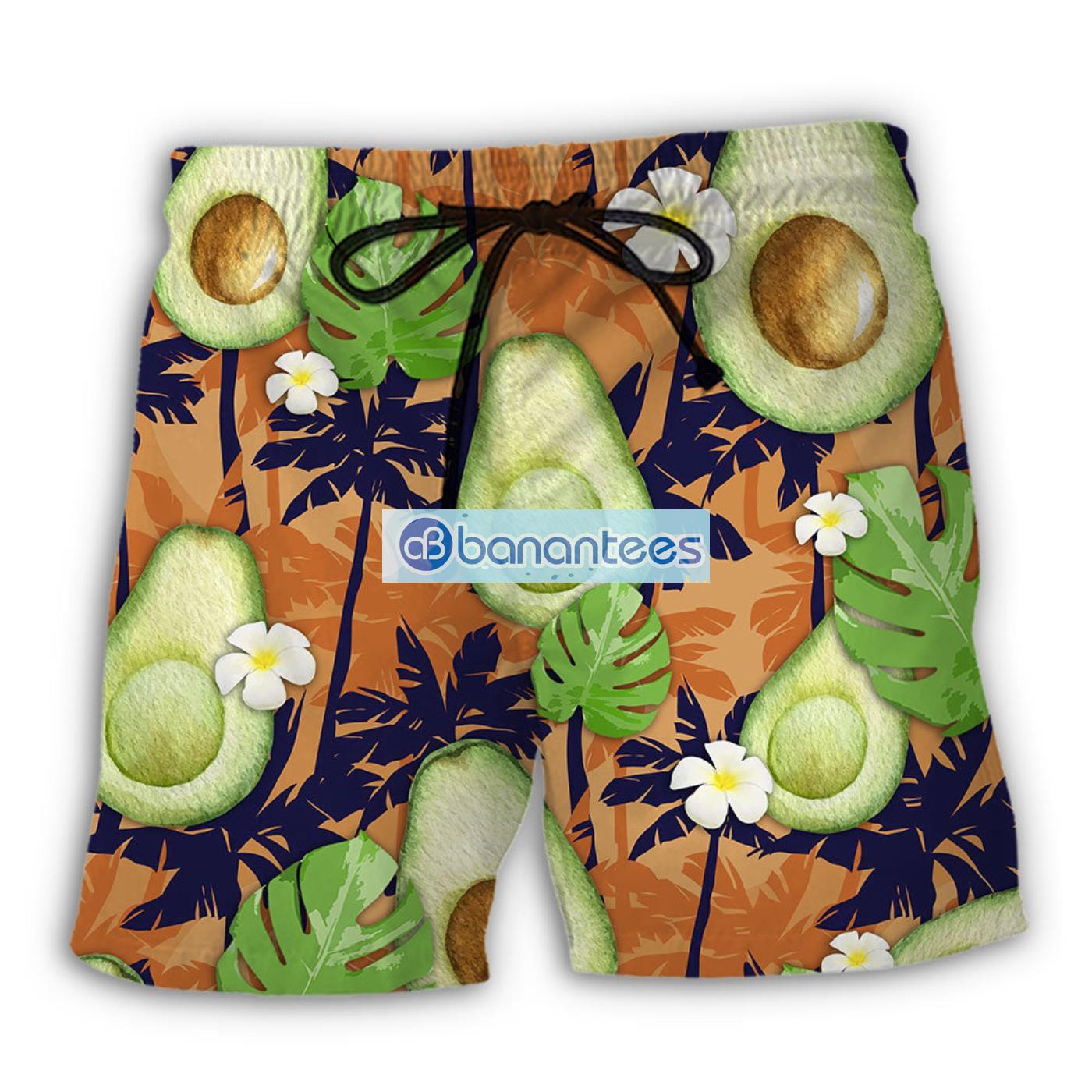 Avocado Tropical Flowers Vibe Beach Short For Summer Vacation - Banantees