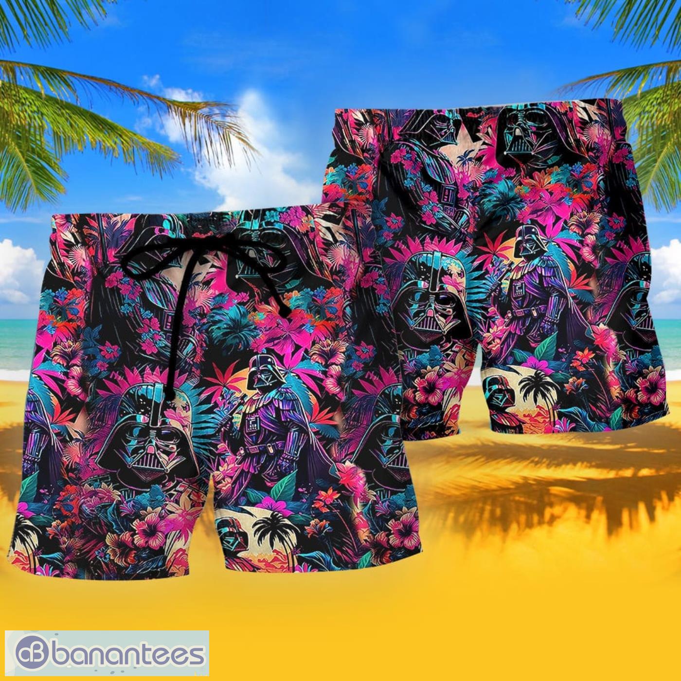 Starwars Darth Vader Synthwave Cool Summer Gift Beach Shorts - Banantees
