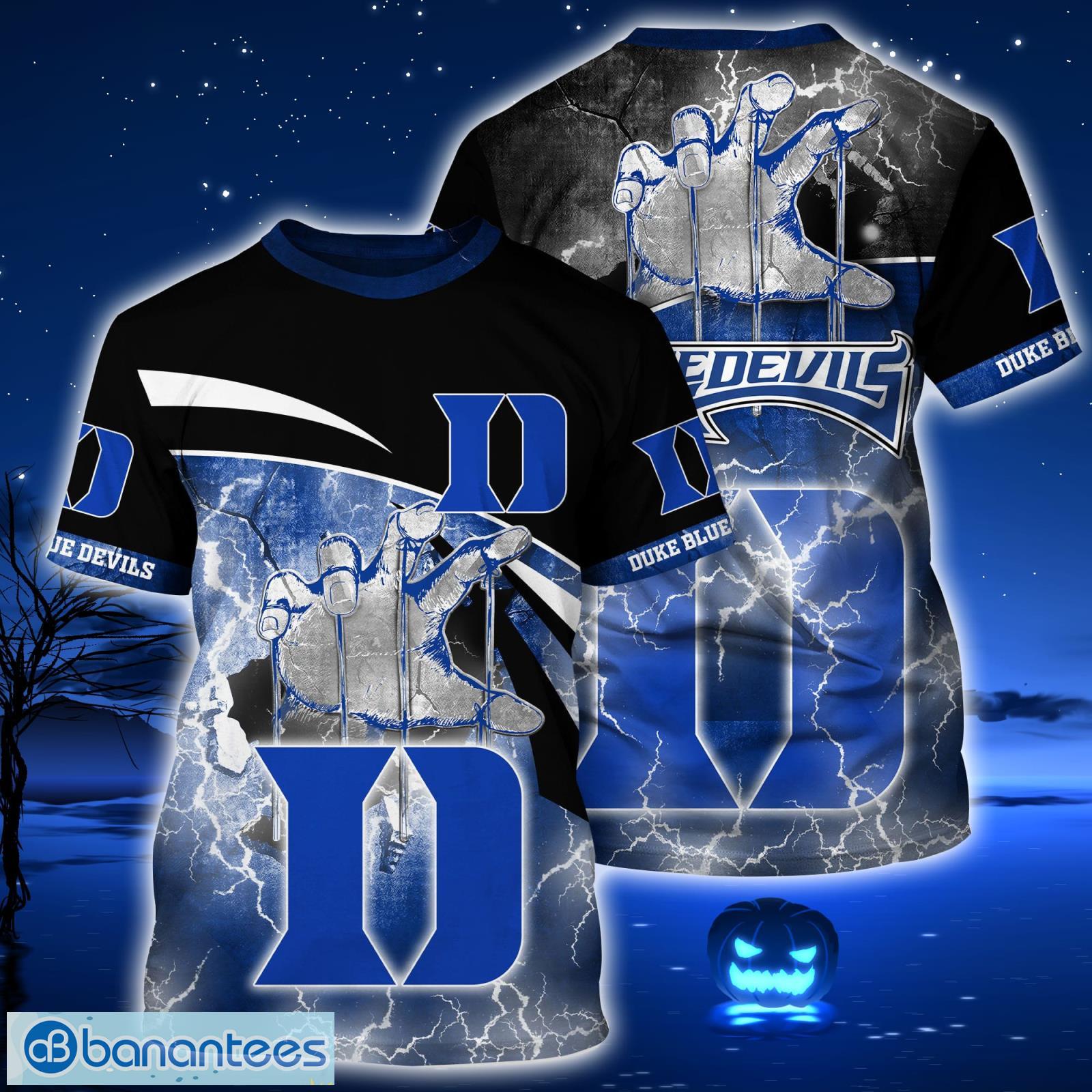 Duke Blue Devils Halloween Hand 3D T-Shirt - Banantees