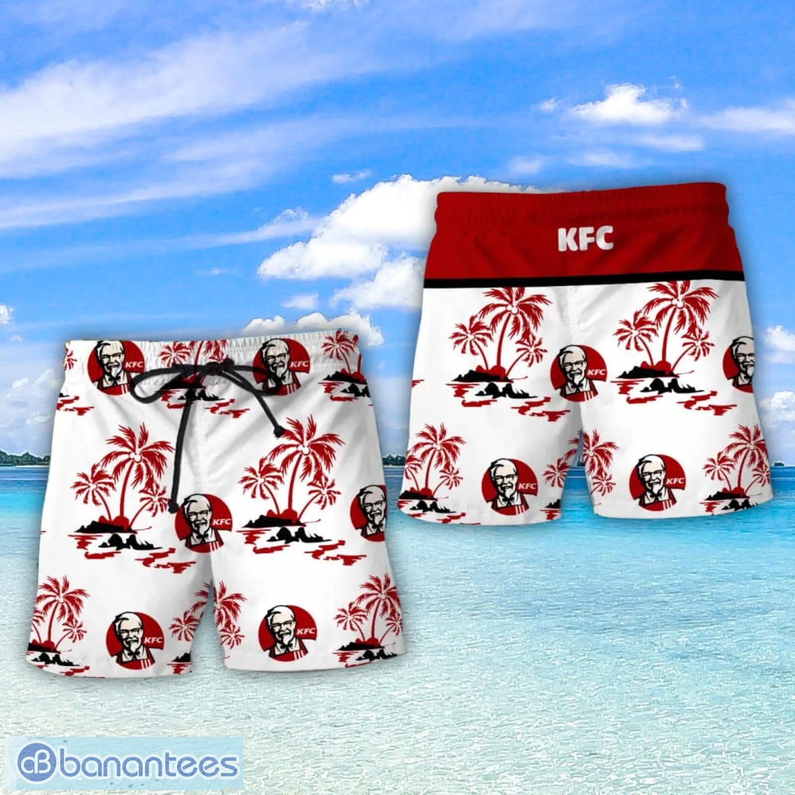 KFC Summer Beach Gift Coconut Pattern Hawaiian Shirt And Shorts - Banantees