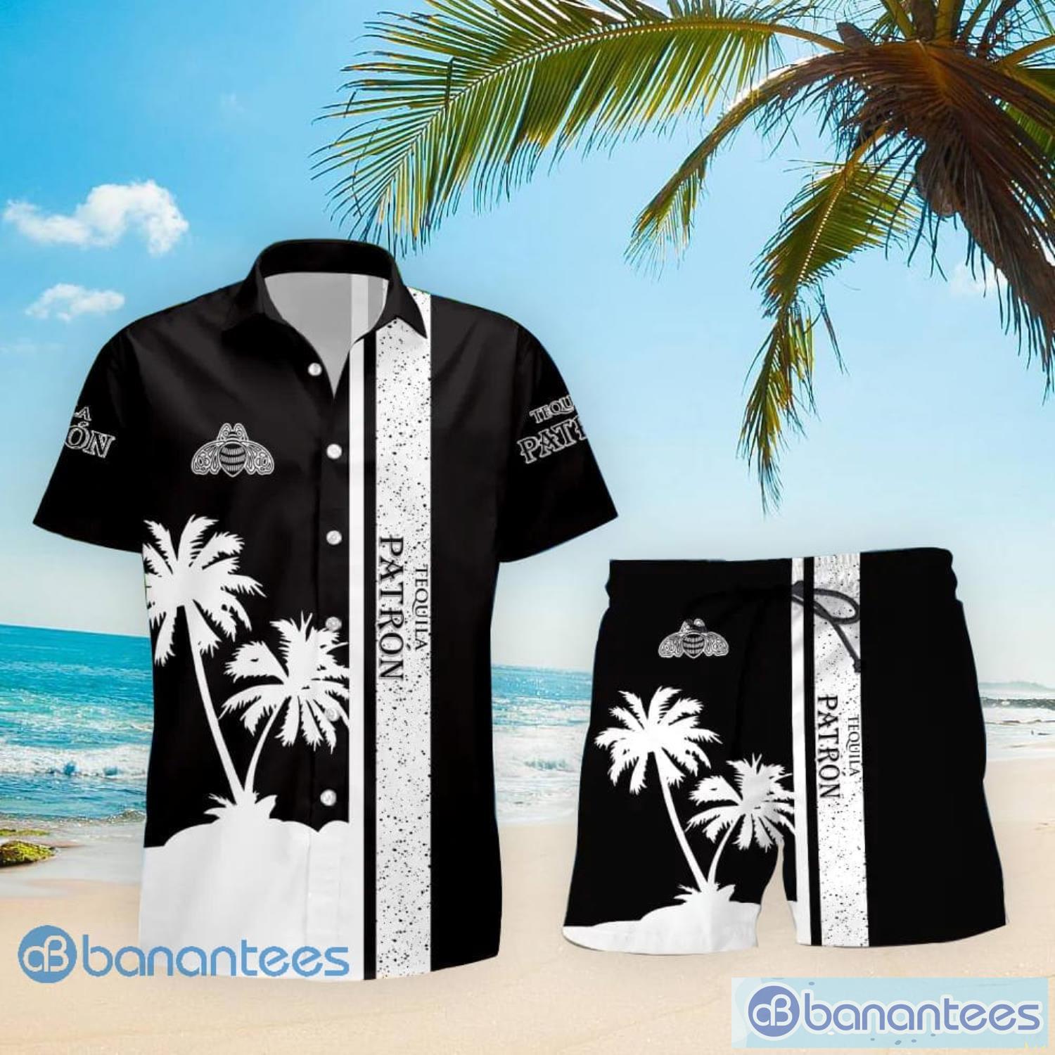 Patrón Tequila Tropical Palm Tree Aloha Hawaiian Shirt And Shorts ...