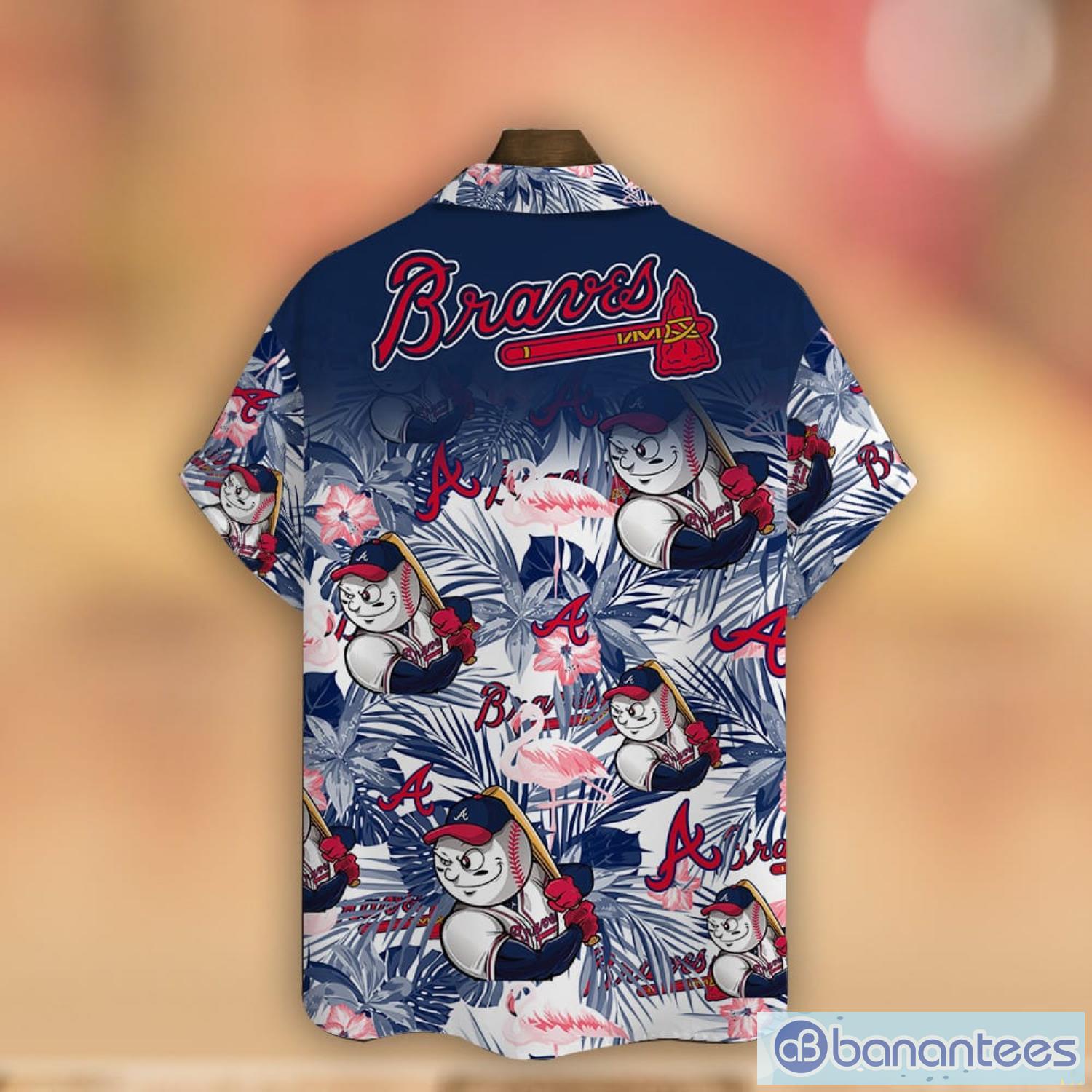Atlanta Braves Major League Baseball Mascot And Hibiscus Pattern 3D ...