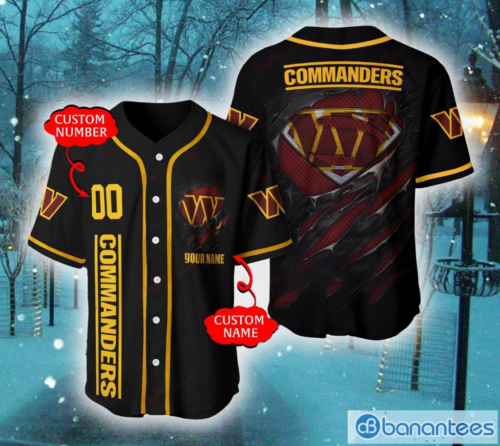 Washington Commanders NFL Baseball Jersey Shirt Custom Number And Name ...