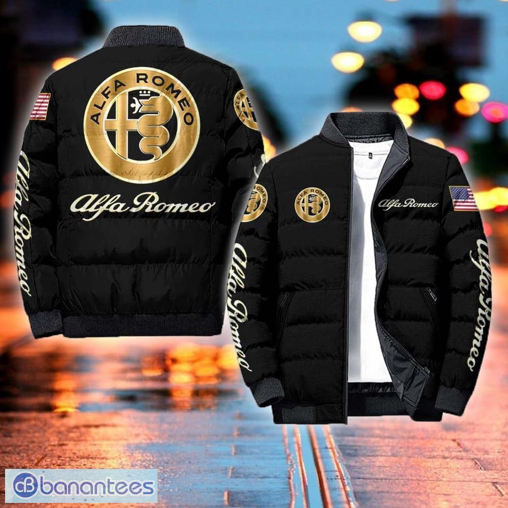 Alfa Romeo Car Racing Logo Black Puffer Jacket For Men And Women ...