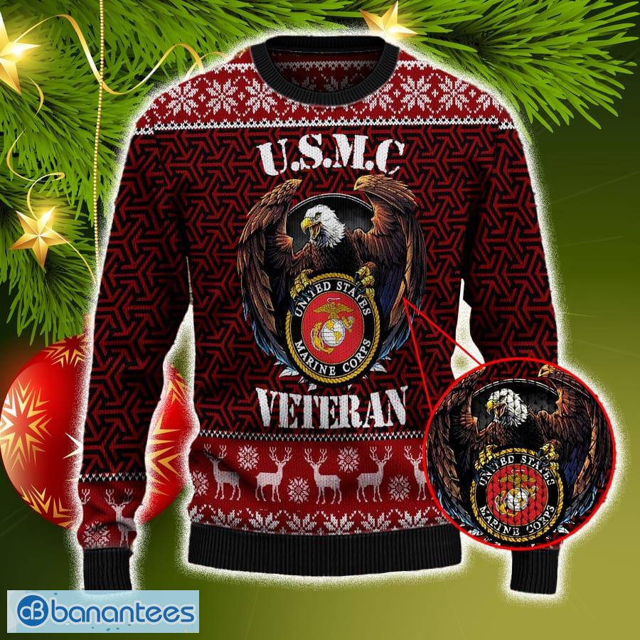 Armed Forces USMC Marine Military VVA Vietnam Holly Ugly 3D Sweater ...