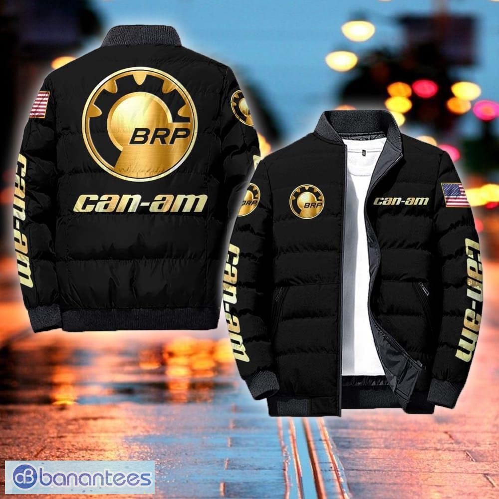 BRP Can-am Car Racing Logo Black Puffer Jacket For Men And Women ...
