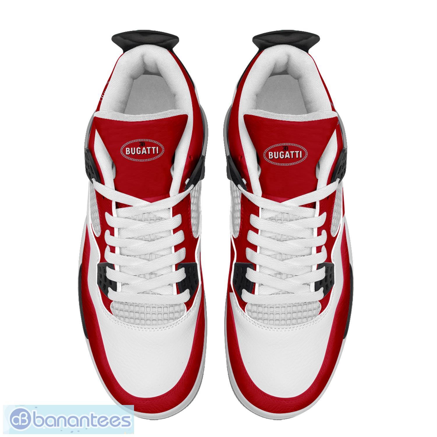 Bugatti Logo Air Jordan 4 Custom Name Shoes Car Lover Sneakers - Banantees
