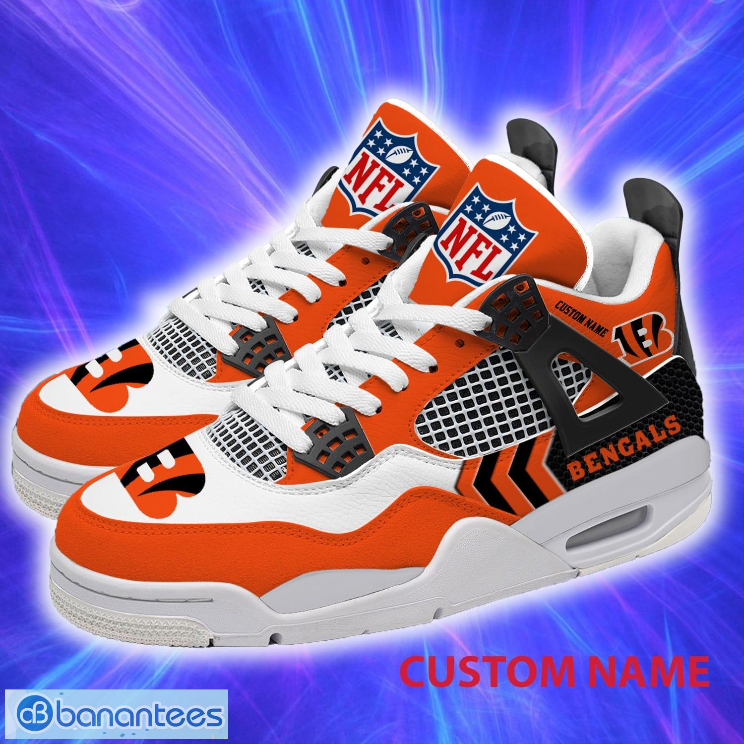 Cincinnati Bengals NFL Custom Name Air Jordan 4 Sneakers Unisex Shoes ...
