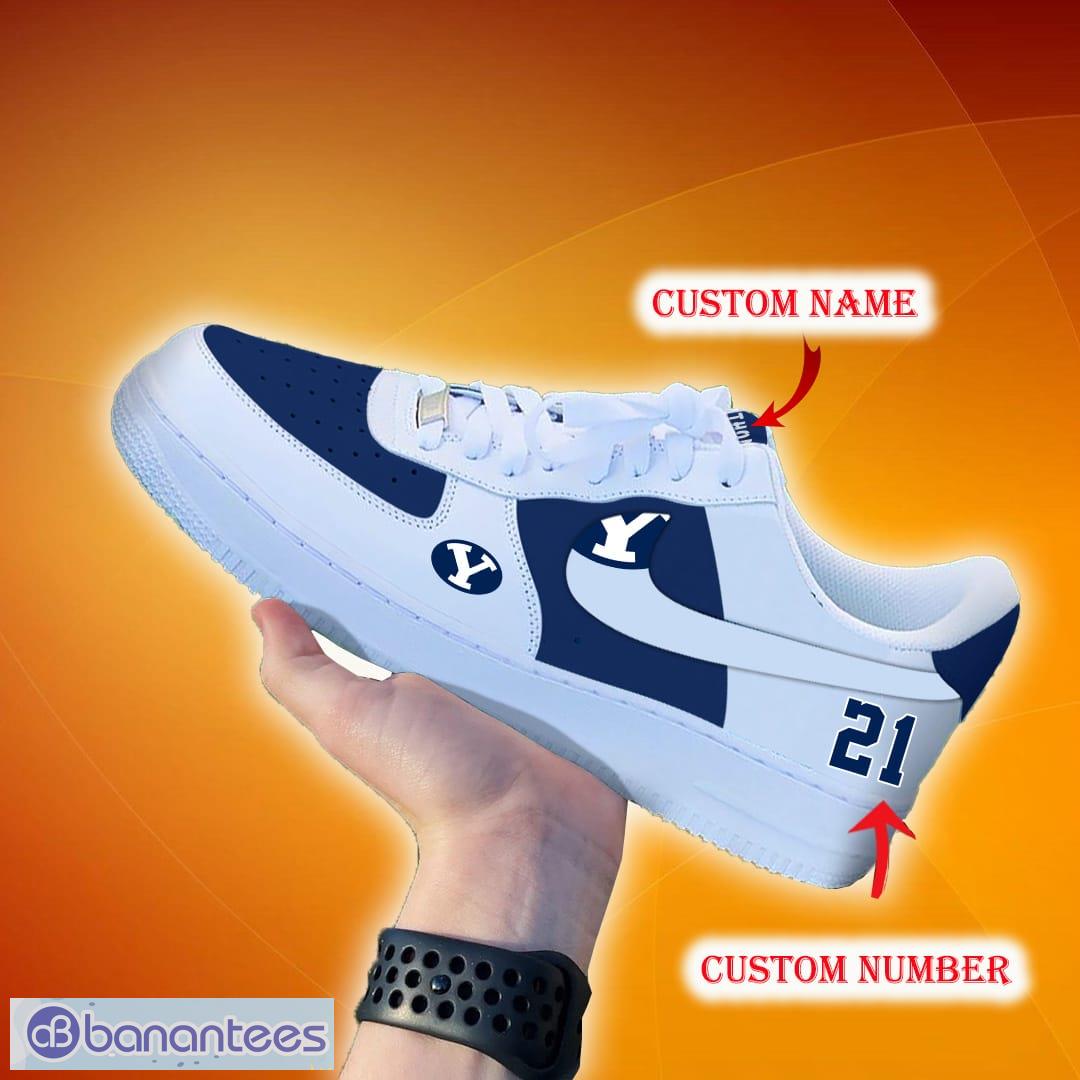 Custom Number And Name BYU Cougars NCAA Air Force Shoes For Fans ...