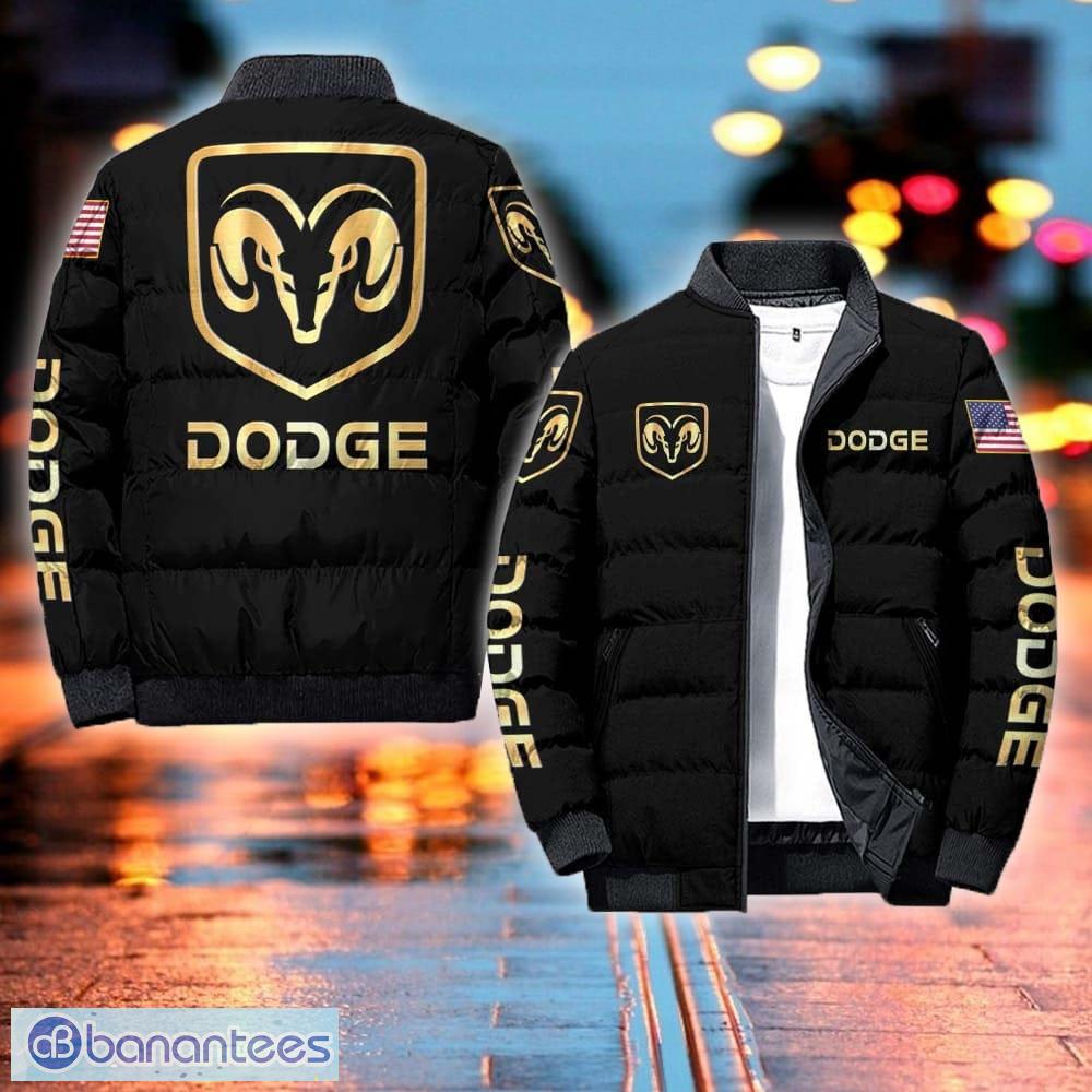 Dodge Car Racing Logo Black Puffer Jacket For Men And Women - Banantees