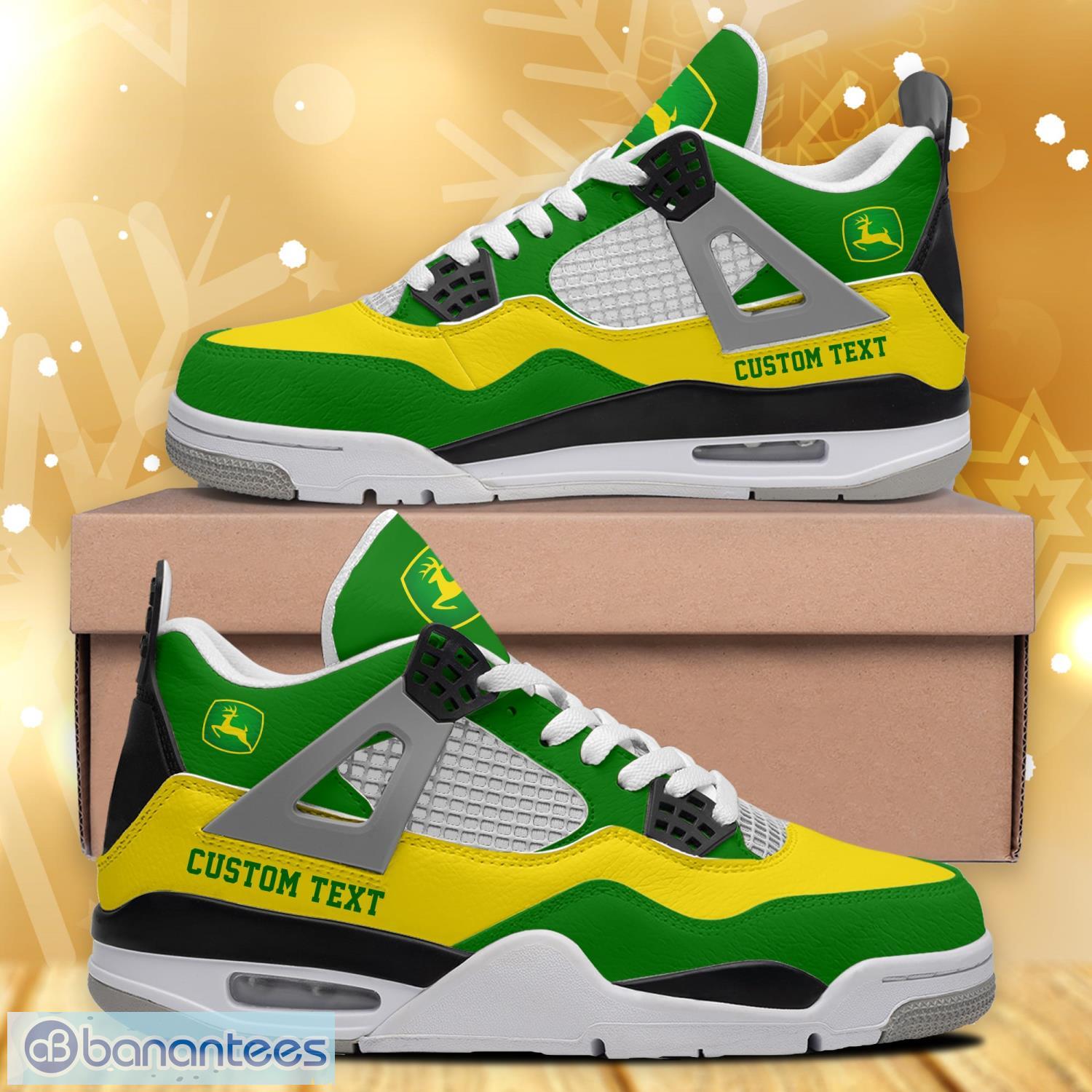 John Deere Logo Air Jordan 4 Custom Name Shoes Car Lover Sneakers ...