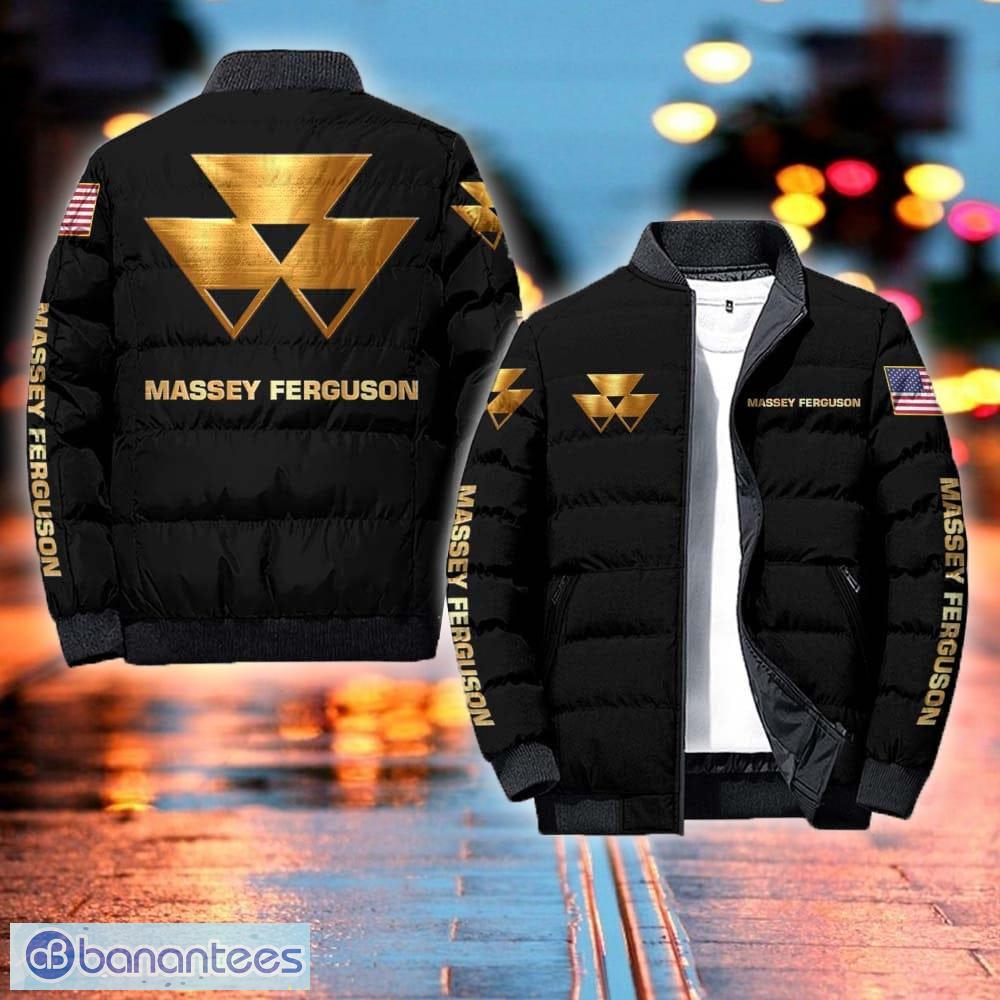 Massey Ferguson Car Racing Logo Black Puffer Jacket For Men And Women ...