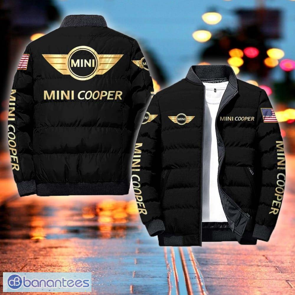 Mini Cooper Car Racing Logo Black Puffer Jacket For Men And Women ...