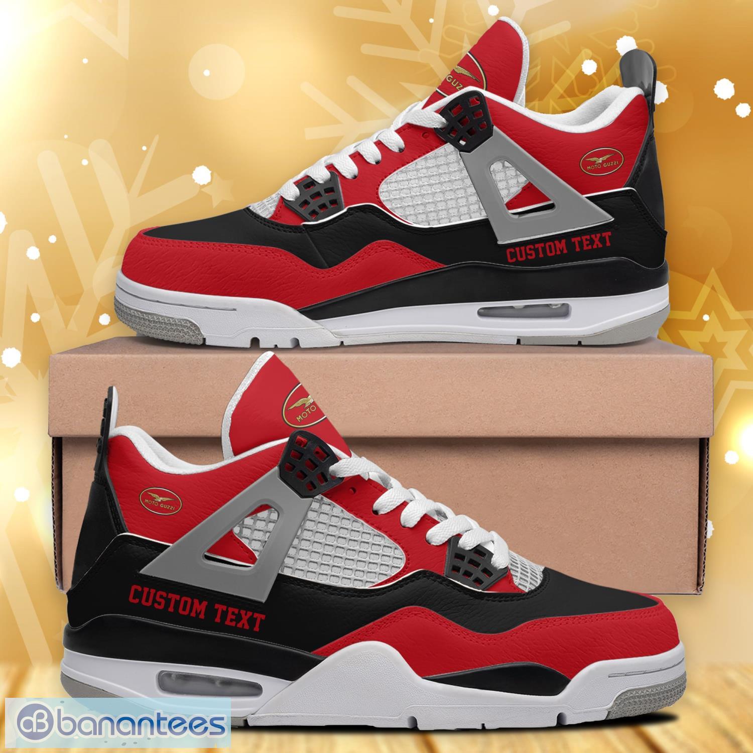 Moto Guzzi Logo Air Jordan 4 Custom Name Shoes Car Lover Sneakers ...