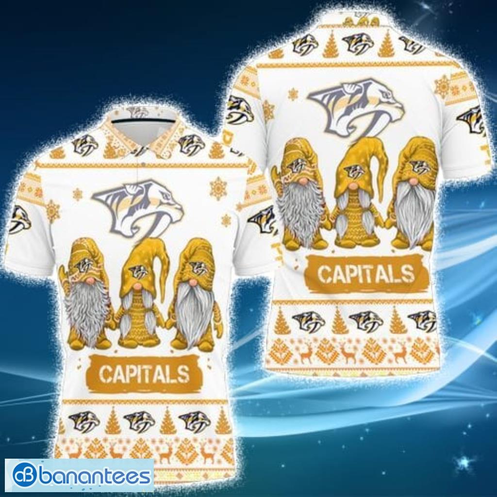 Nashville Predators Christmas Gnomes Christmas Polo Shirt Model - Banantees