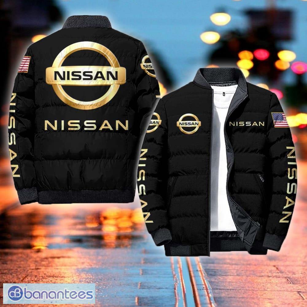 Nissan Car Racing Logo Black Puffer Jacket For Men And Women - Banantees