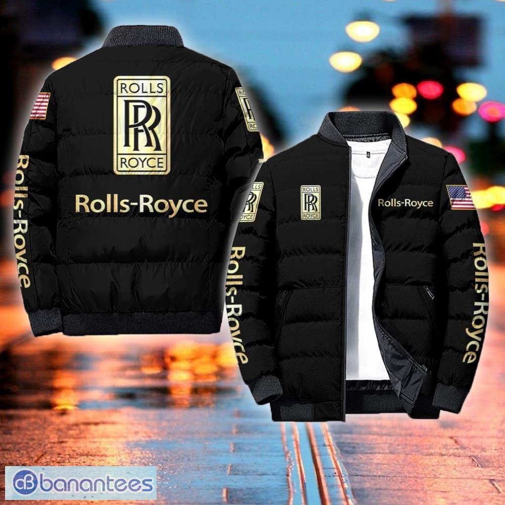 Rolls Royce Car Racing Logo Black Puffer Jacket For Men And Women ...
