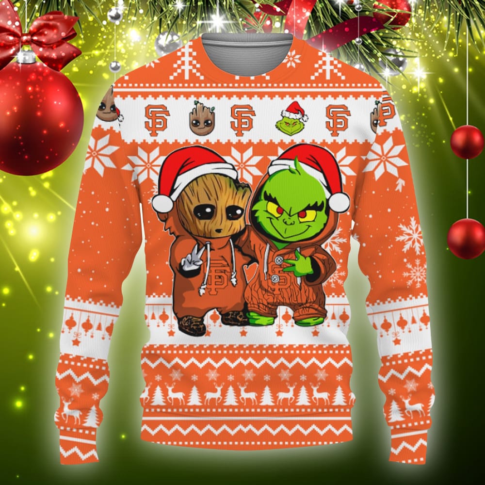 San Francisco Giants Baby Groot And Grinch Best Friends Football ...