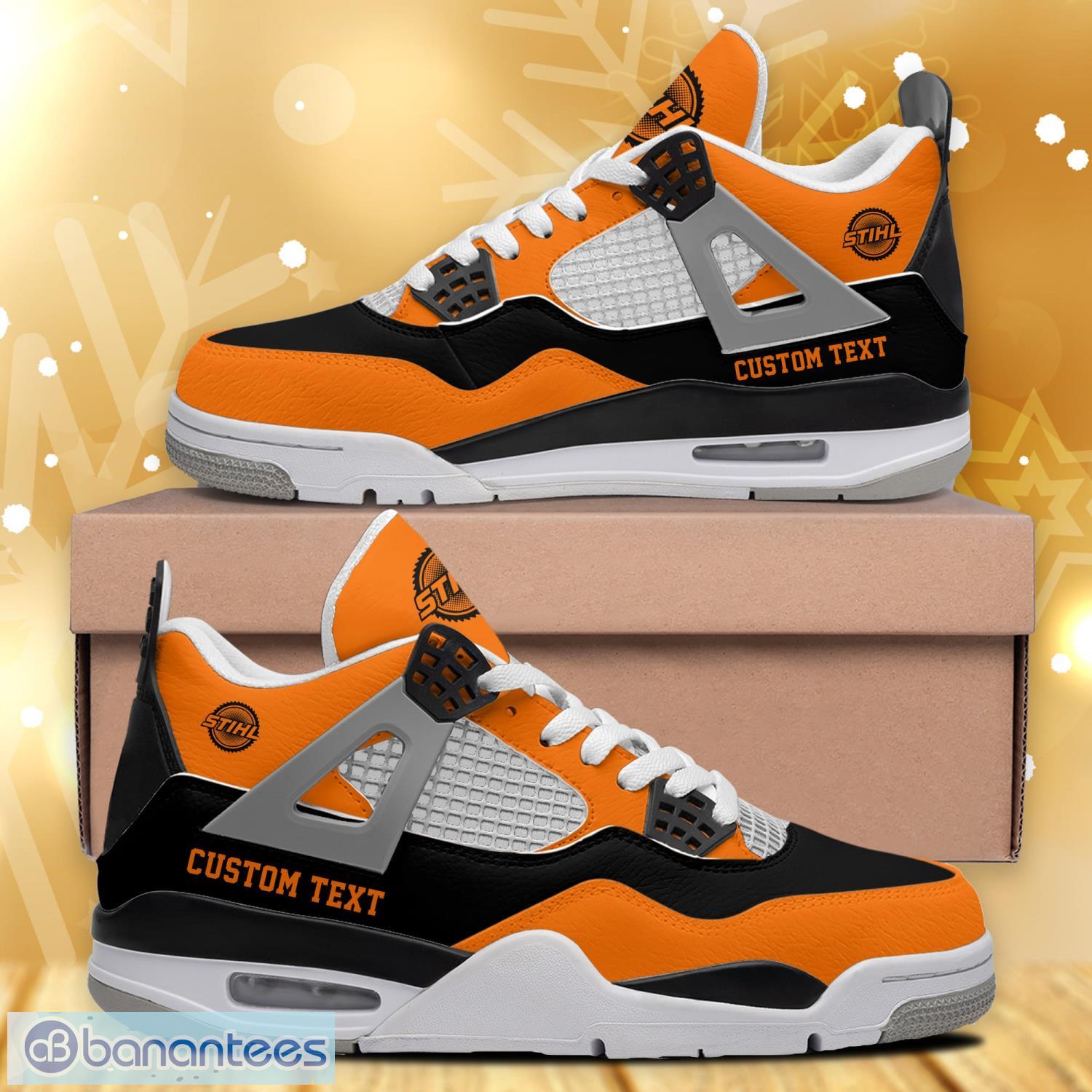Stihl Logo Air Jordan 4 Custom Name Shoes Car Lover Sneakers - Banantees