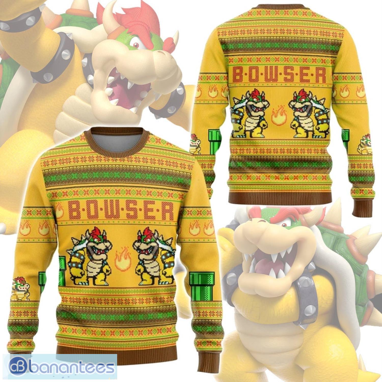 Super Mario Bowser Ugly Sweater Super Mario Ugly Christmas Sweater ...