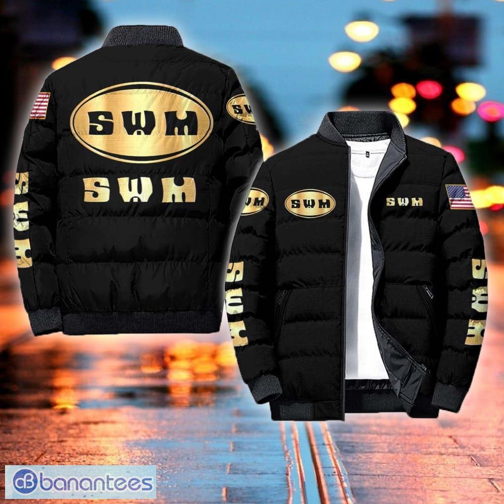 SWM Motorcycles Car Racing Logo Black Puffer Jacket For Men And Women ...