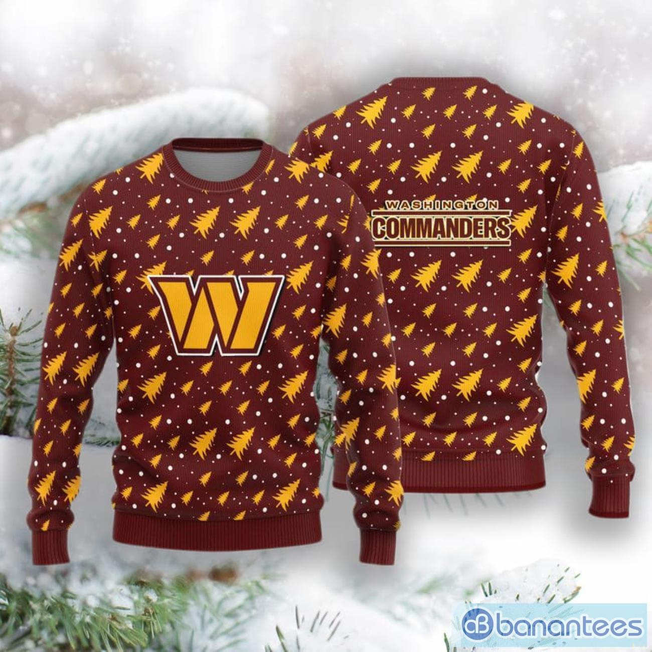 Washington Commanders Christmas Pine Tree Patterns Pattern 3D Sweater ...