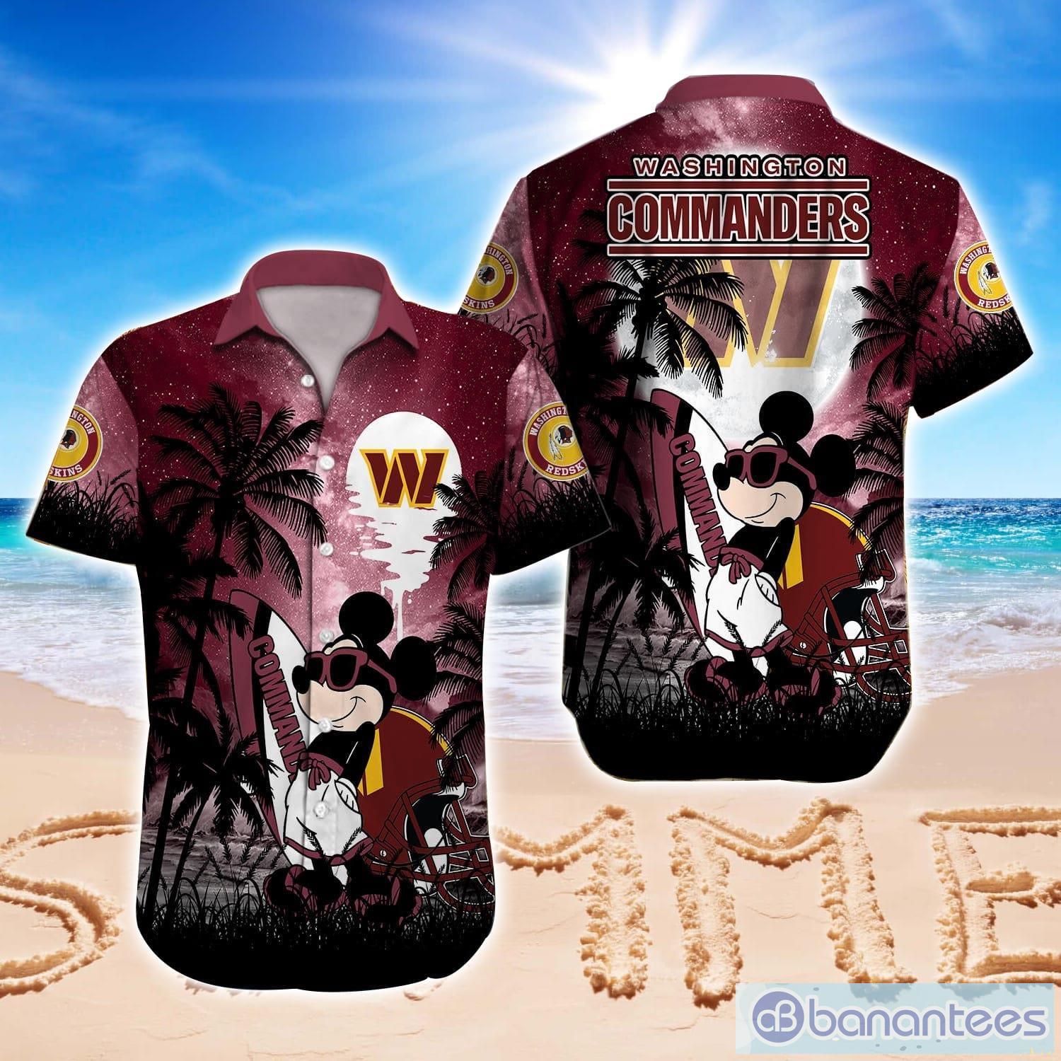 Washington Commanders NFL Team Logo Baby Yoda Hawaiian Shirt - Banantees