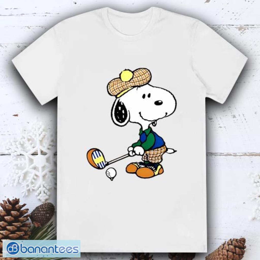 80s Peanuts Snoopy Playing Golf Woodstock Cartoon Shirt - Banantees