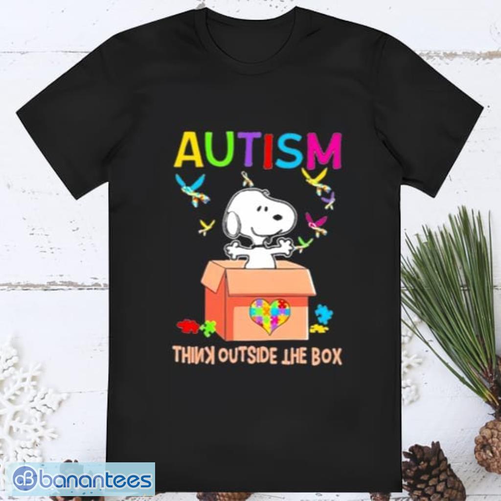 Autism Think Outside The Box Snoopy Autism Christmas Shirt - Banantees