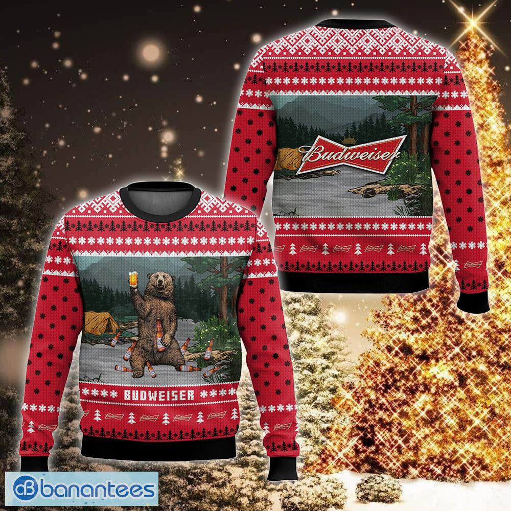 Budweiser Bear Logo Christmas Ugly Sweater For Men And Women - Banantees