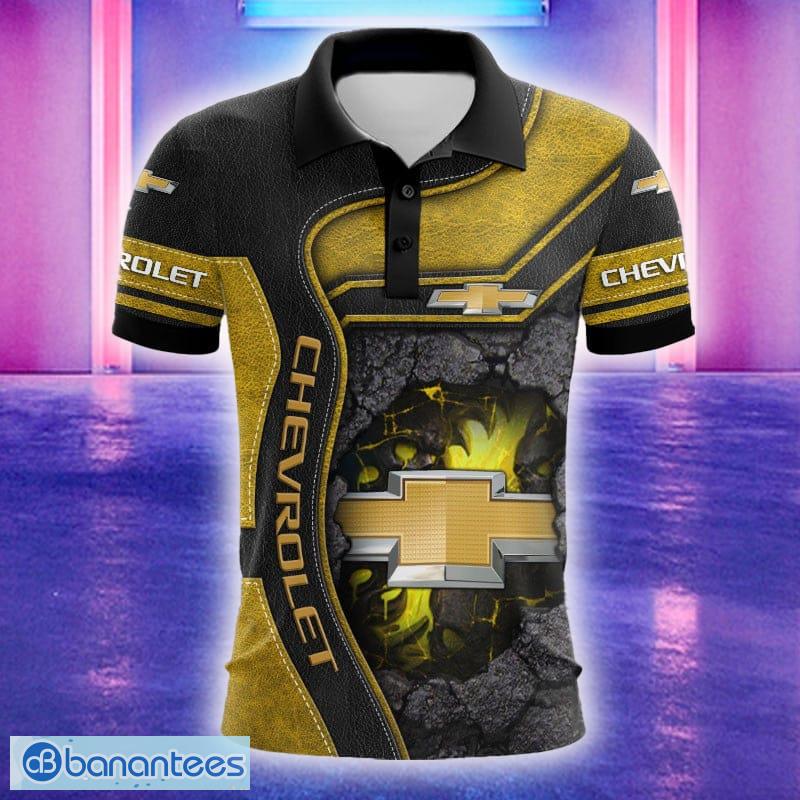 Car Racing Chevrolet Logo Hidden Truck Leather Pattern 3D Golf Polo ...