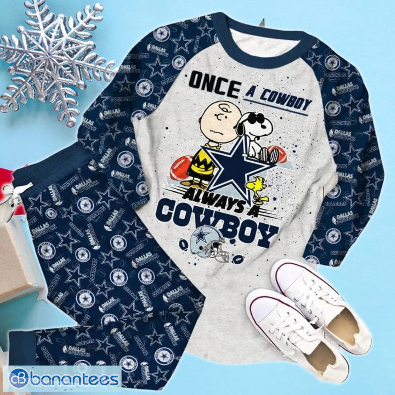 Dallas Cowboys Once A Cowboy - Always A Cowboy Snoopy Pajamas Set ...