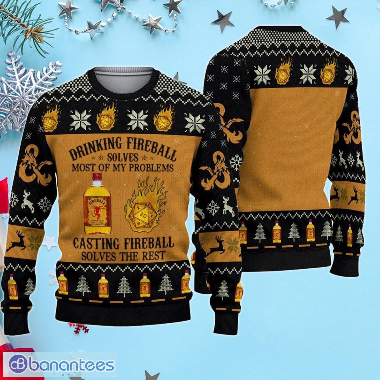 Dnd Classes Fireball Ugly 3D Sweater - Banantees