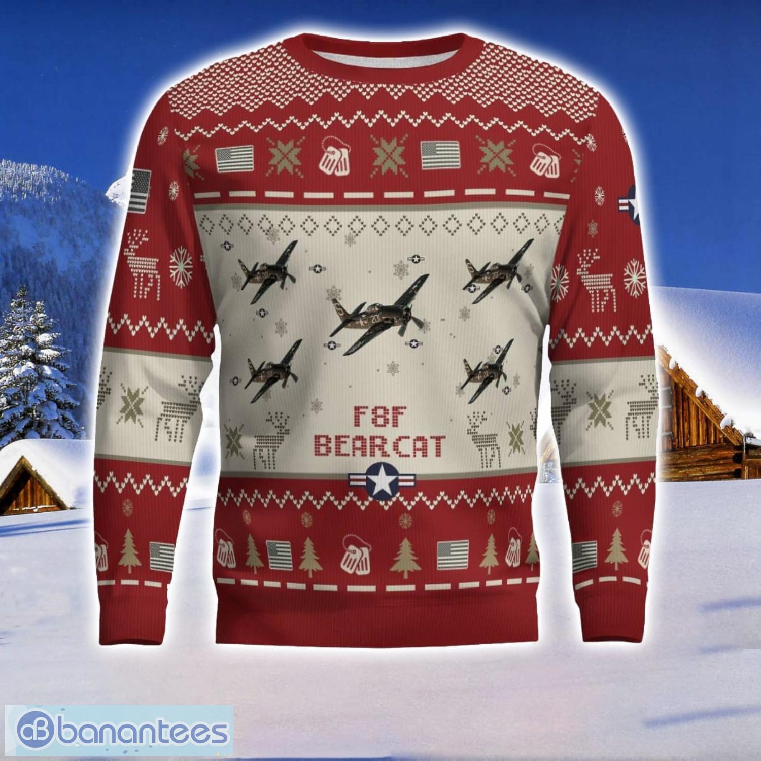 Grumman F8F Bearcat Aircraft Red Ugly Chrisrmas Sweater Aircraft Lover ...