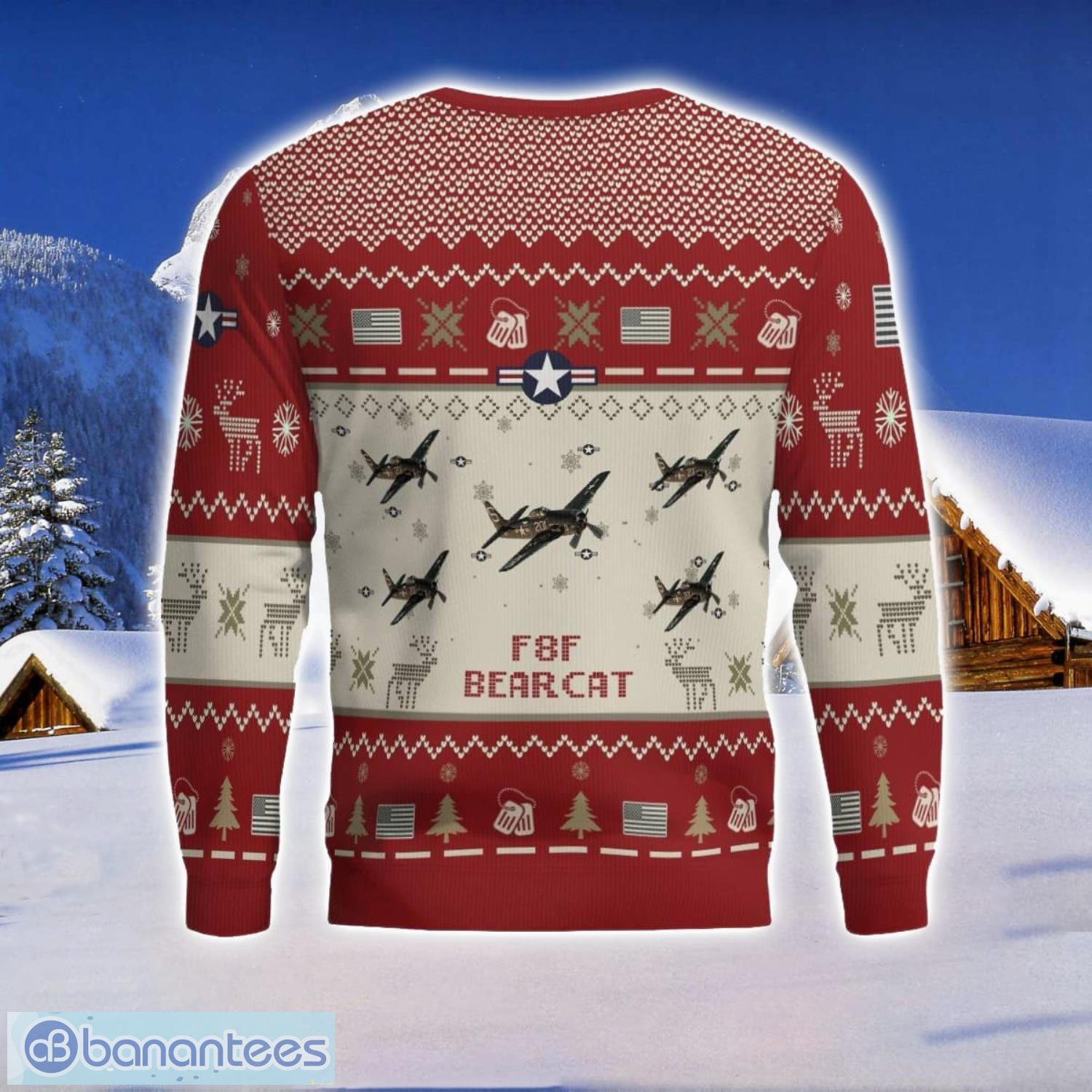 Grumman F8F Bearcat Aircraft Red Ugly Chrisrmas Sweater Aircraft Lover ...