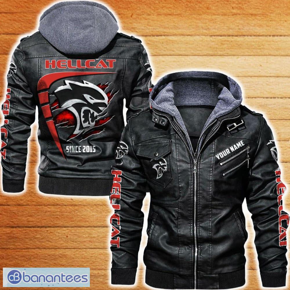 Hellcat Leather Jacket Car Logo Trending Gift For Men And Women Fans ...