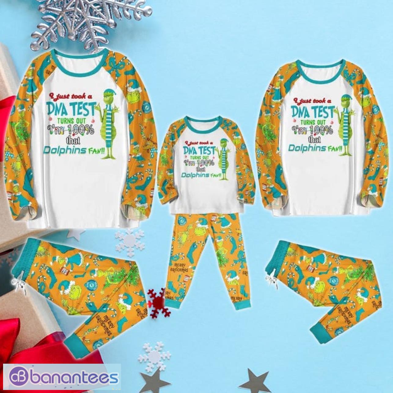 I Am 100 That Miami Dolphins Fan Grinch Pajamas Set - Banantees