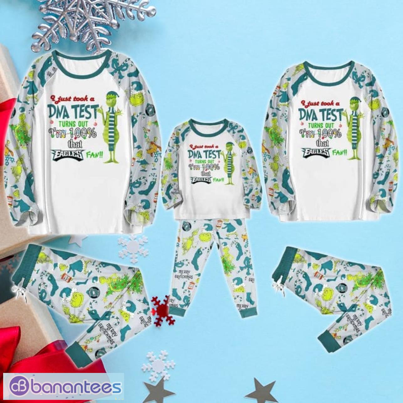 I Am 100 That Philadelphia Eagles Fan Grinch Pajamas Set - Banantees