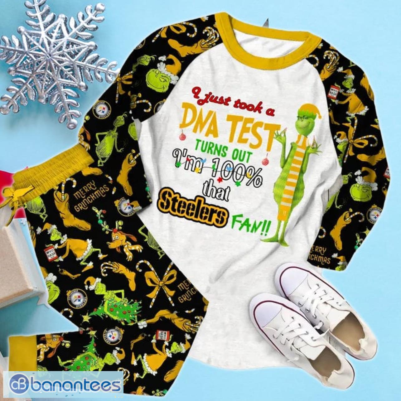 I Am 100 That Pittsburgh Steelers Fan Grinch Pajamas Set - Banantees